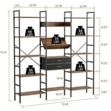 Extra Wide and Tall 5 Tier Bookshelf with 14 Open Display Shelves ...