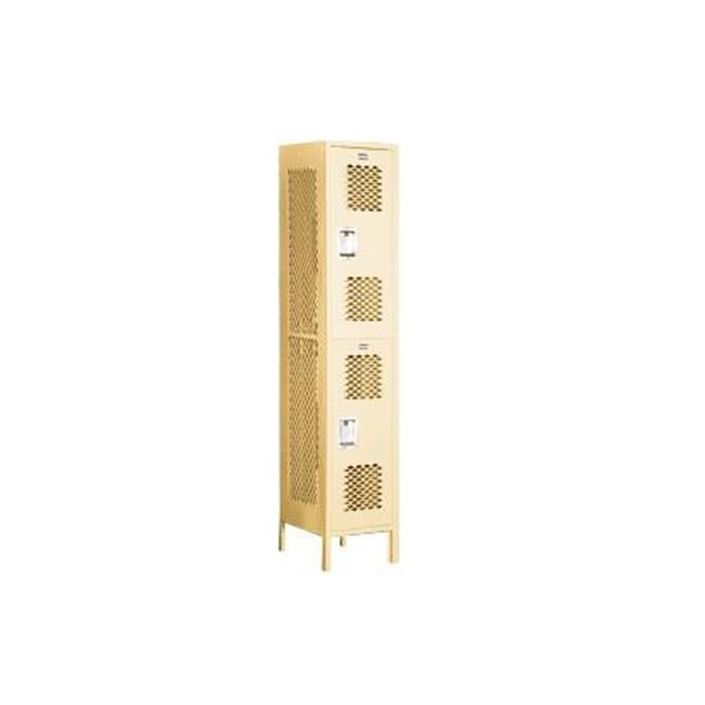 Extra Wide Vented Metal Locker-Double Tier-1 Wide -Tan-Unassembled ...