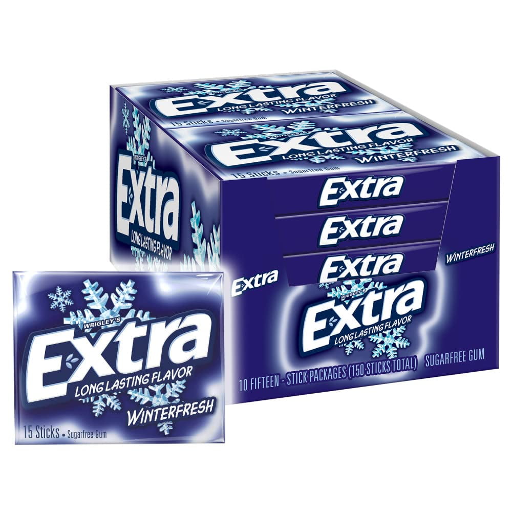 Extra Wrigleys Winterfresh Gum, 15 Count Sticks (Pack of 10) - Walmart.com