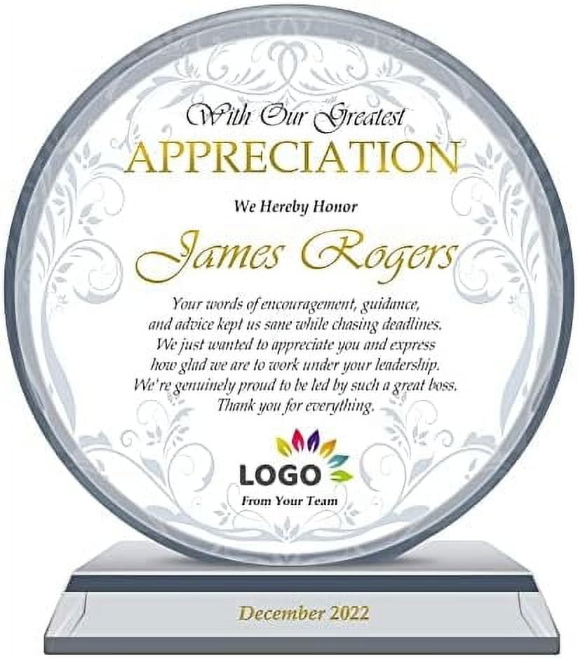 Extra-thick M-7" Personalized Unique Appreciation Gift Plaque for ...