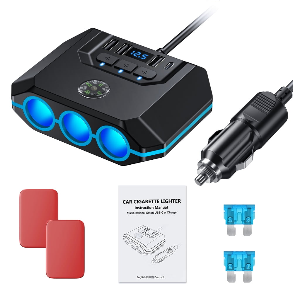 Extractme Car Cigarette Lighter Adapter Splitter 120W QC3.0 USB Fast ...