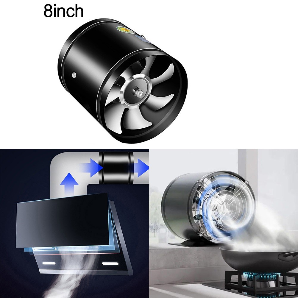 Extractor Fan 200mm Inline Pipe Fan Smoke Extractor Duct Fan 1050 m³/h ...