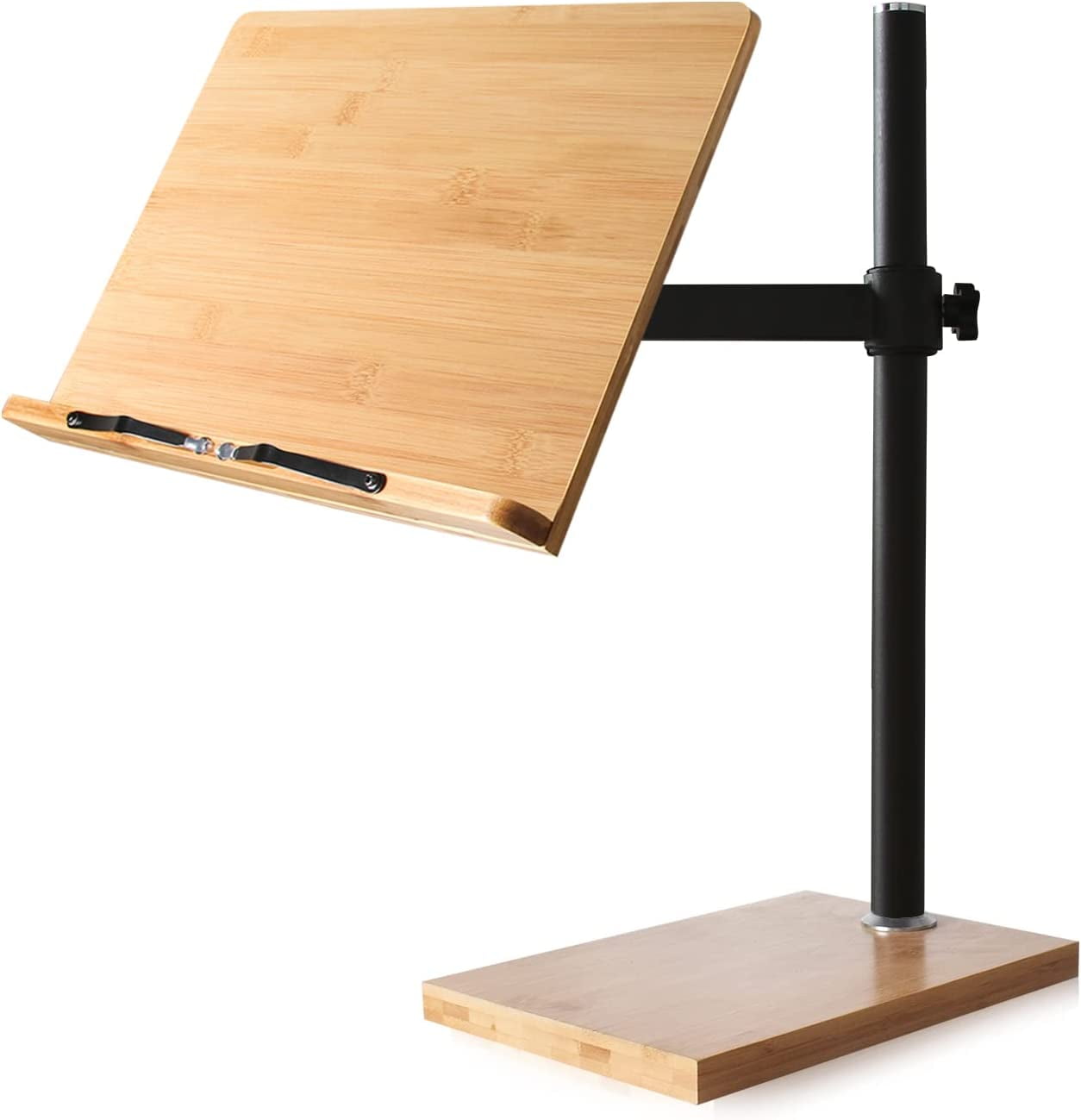 Extral Large Size Book Stand Height Adjustable, Upright Bamboo Wood ...