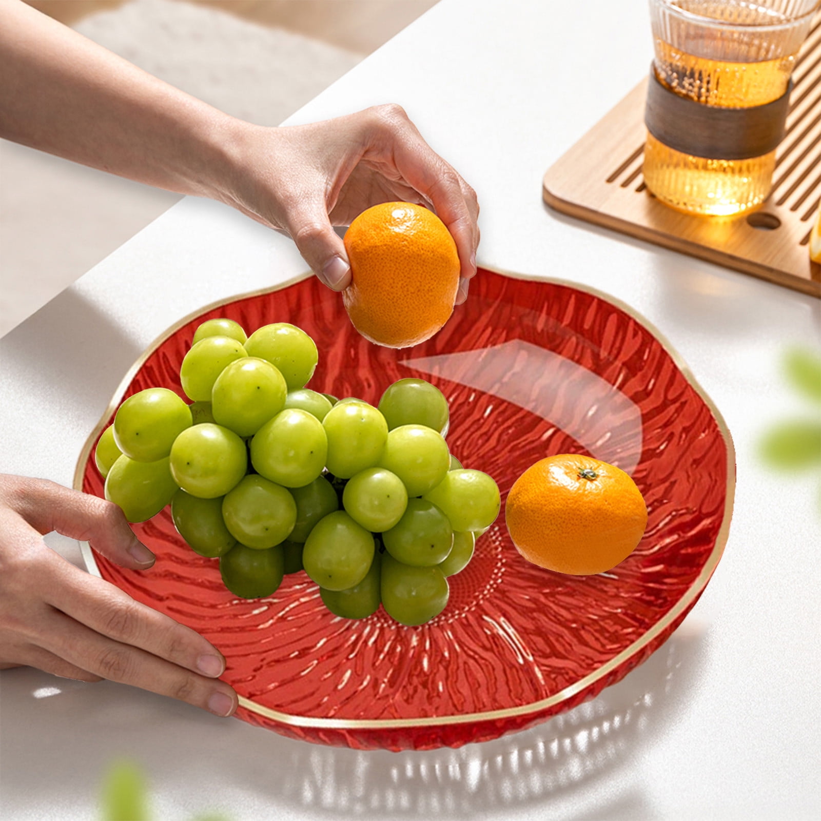 Extravagant Plastic Flower Fruit Tray Ins High Value Household Table ...