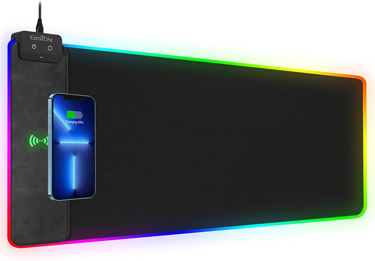 Wireless Charging RGB Gaming Mouse Pad 10W, 31.5"x11.8" Large Desk Mat ...