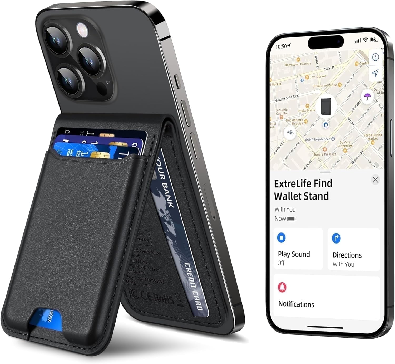 ExtreLife Magsafe Wallet, Works with Apple Find My, Magnetic Card ...