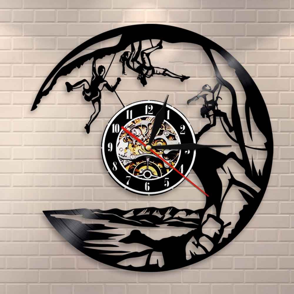 Extreme Adventure Rocking Climbing Wall Clock Climb That Mountain Vinyl ...