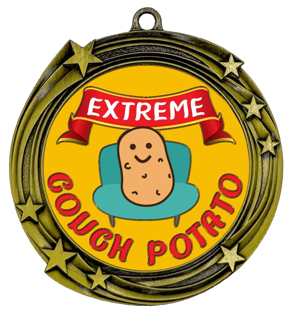 Extreme Couch Potato Novelty Stars Design Medal | Funny Coworker or ...