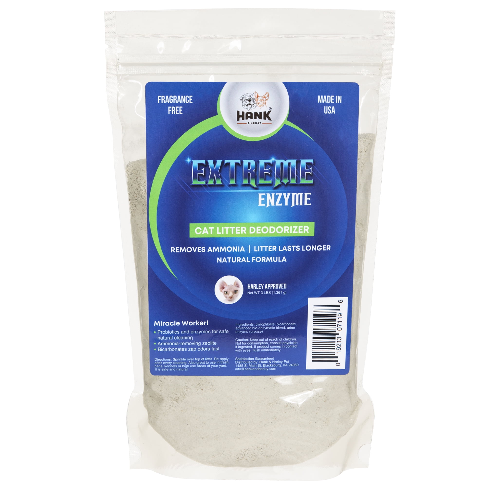 Extreme Enzyme Cat Litter Odor Eliminator, 3 lbs. Triple Action ...