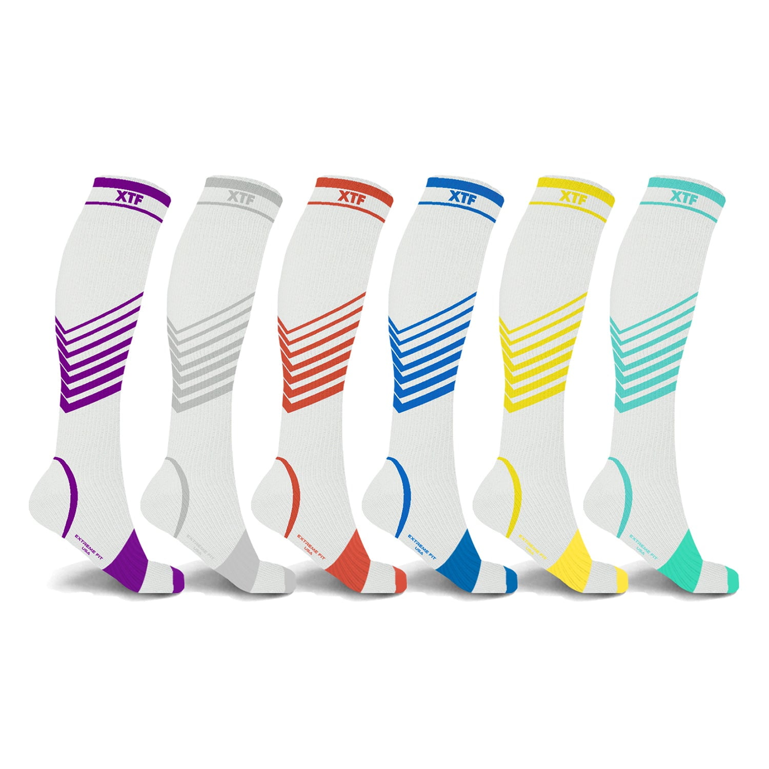 Extreme Fit Compression Soft Synthetic Fibers Knee High Socks, 6 Pair ...