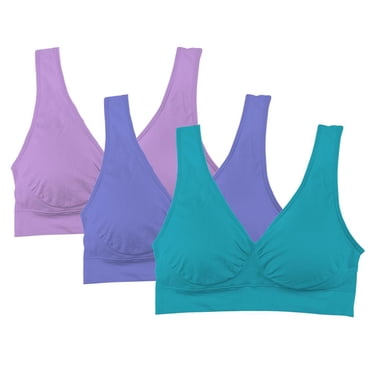 3 Pack Light Beige Bali 103j Bra Seamless Microfiber Crop top - Walmart.com