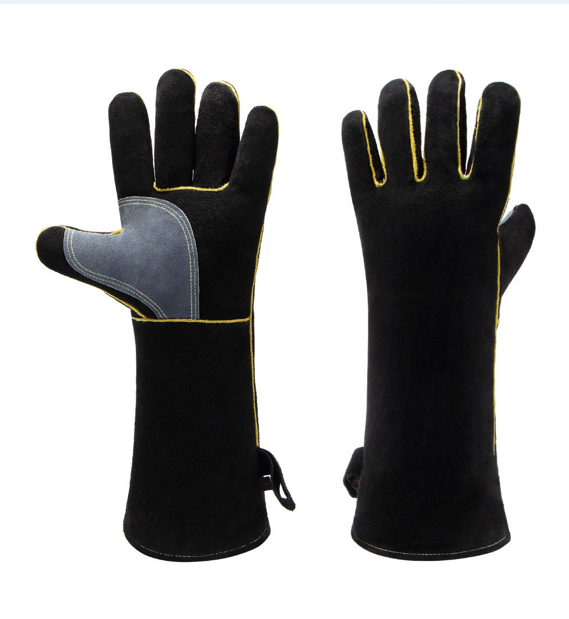 Extreme Heat & Fire Resistant Gloves Leather With Kevlar Stitching,perfect For Fireplace, Stove ...