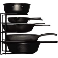 Cuisinel 5-Tier Black Silicone Coated Pan Rack, Cookware Stand, Cooking ...