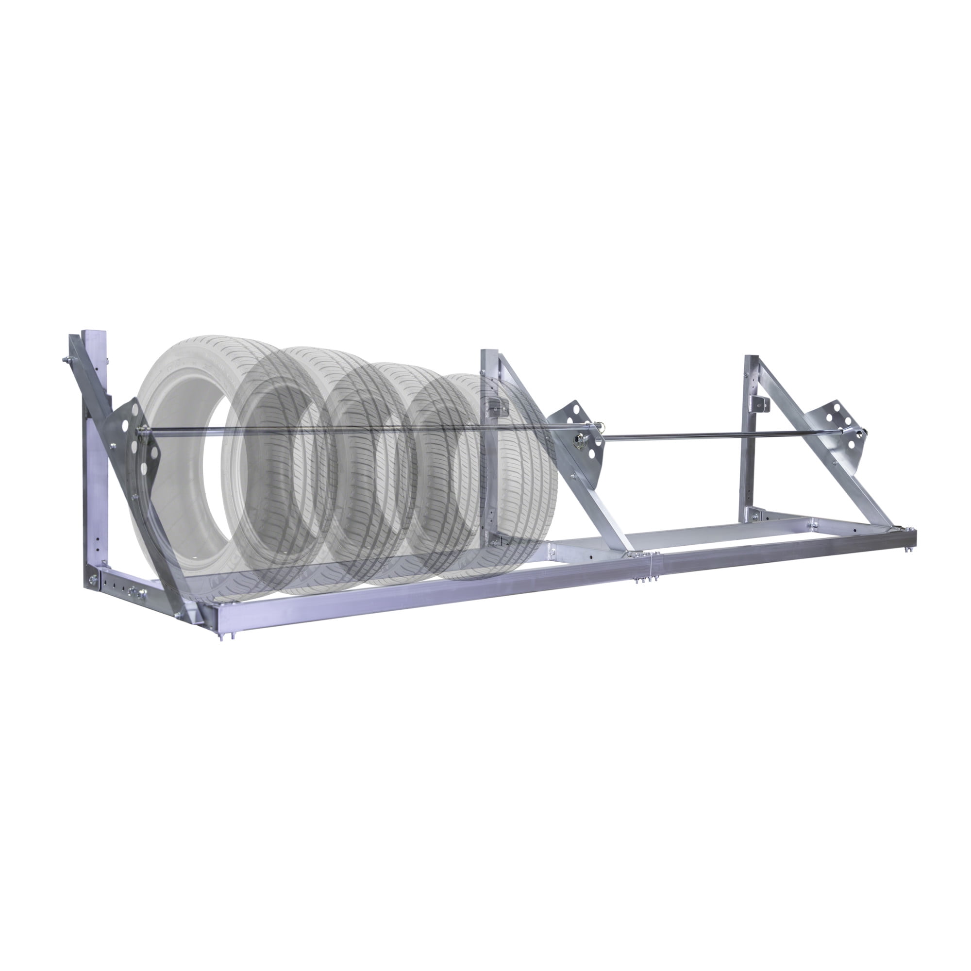 Extreme Max 5001.6464 Wall-Mount Aluminum Fold-Up Tire Rack for Race Trailer, Garage, Shop ...