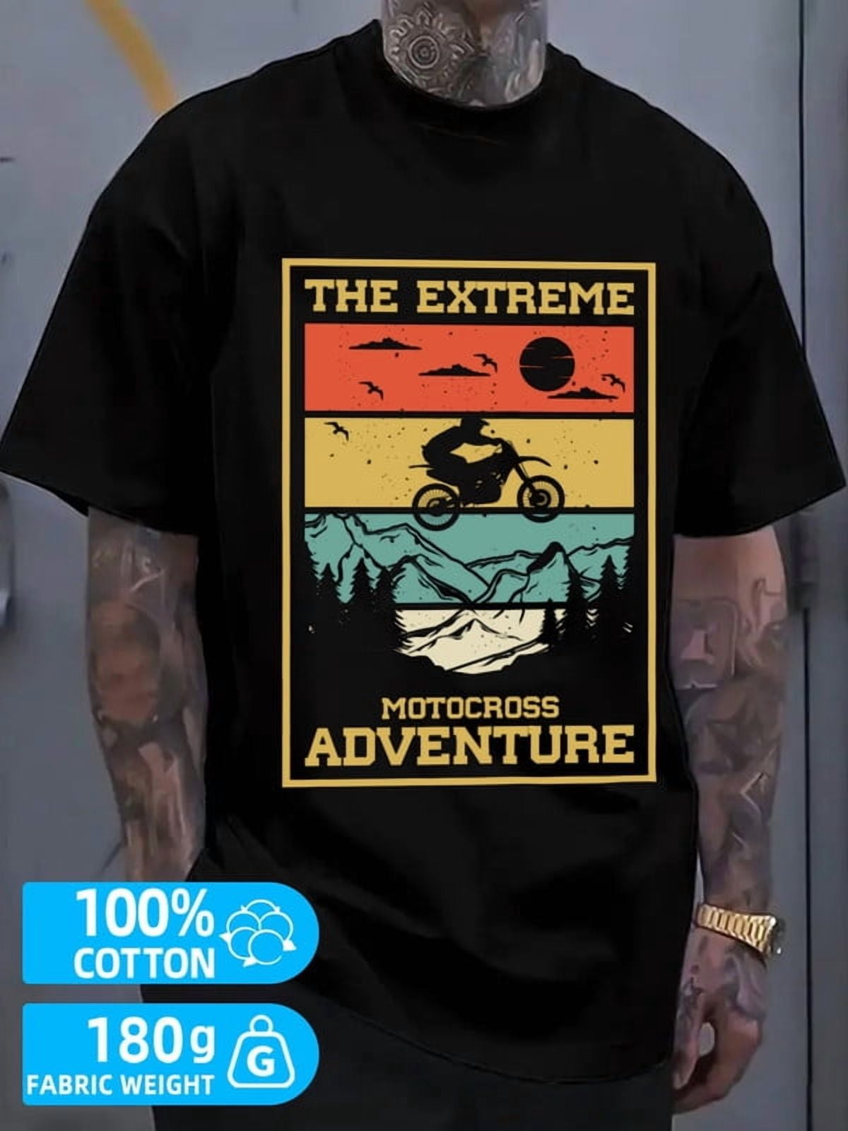 Extreme Motocross Adventure men black 180G 100% Cotton fun and playful ...