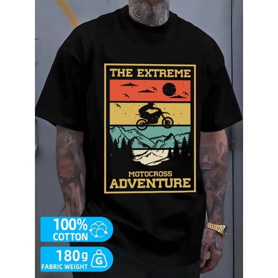 Extreme Motocross Adventure men black 180G 100% Cotton fun and playful ...