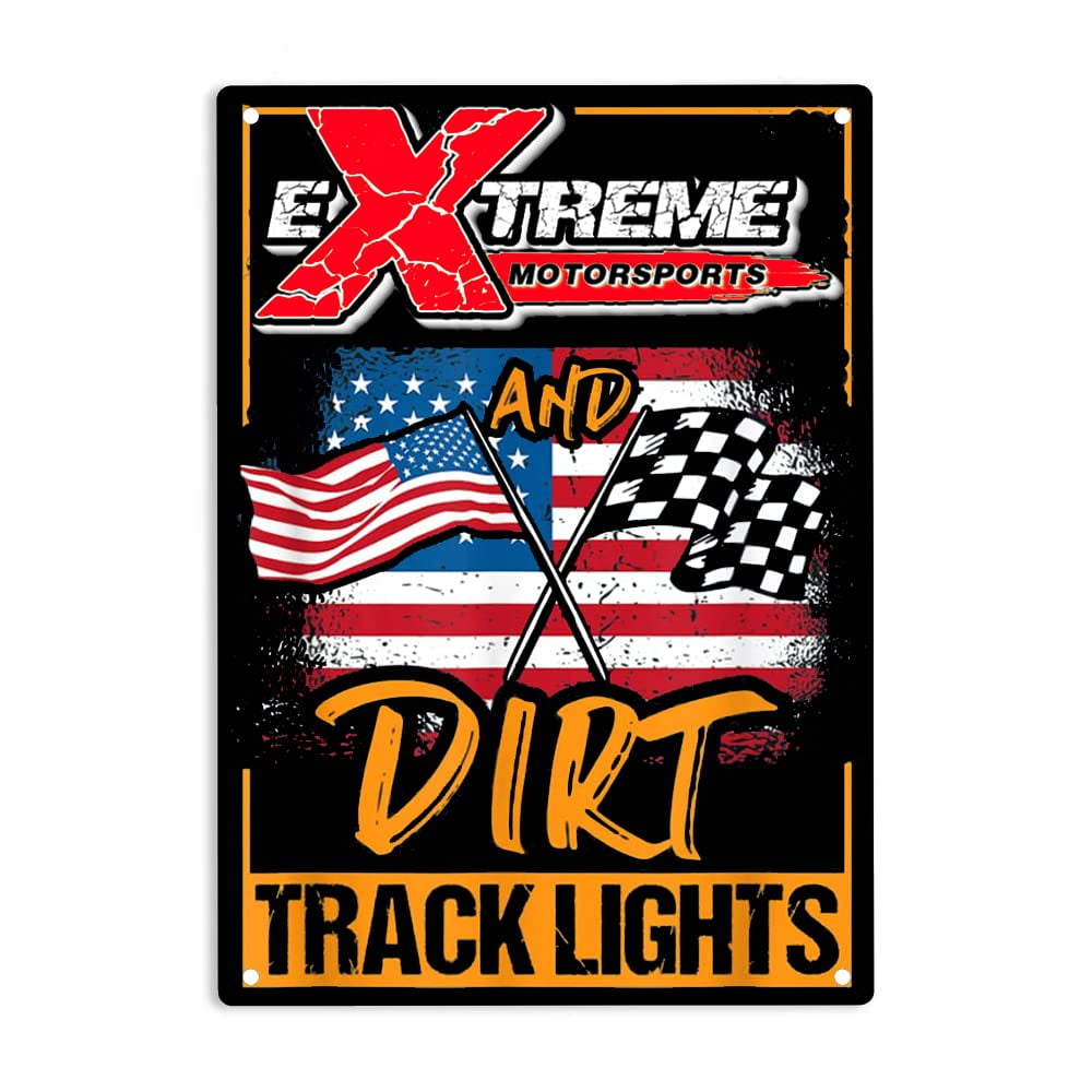 Extreme Motocrsports Dirt Track Lights Flag Motocross Racing Sign Metal ...