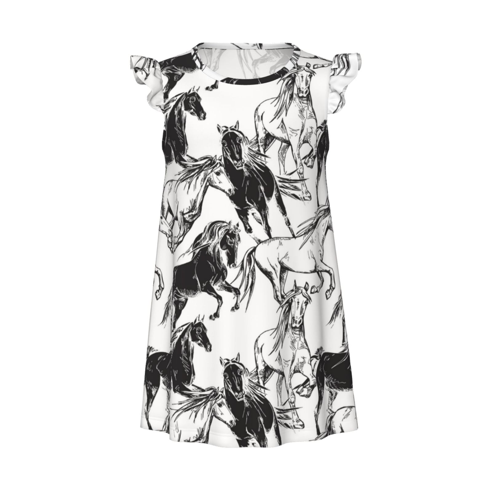 Extreme Sketch Cool Horse_E Girls Nightgowns, Pajamas for Girls, Soft ...