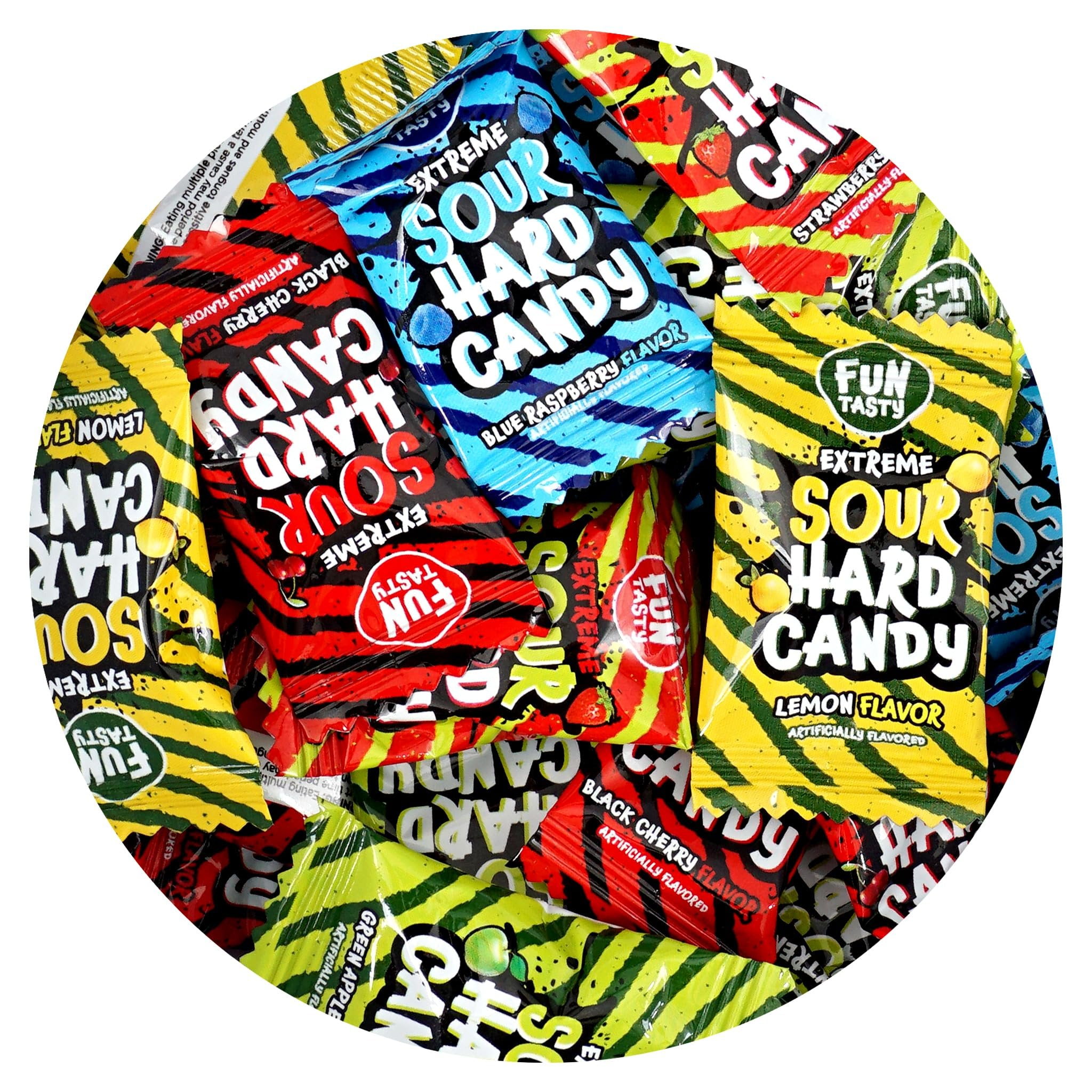 Extreme Sour Hard Candy, 1 Pound Bulk Bag, Individually Wrapped ...