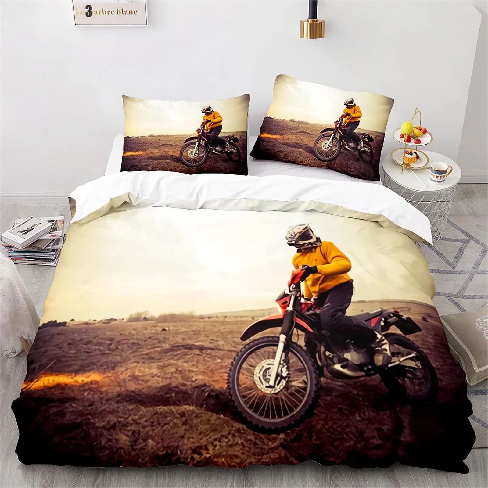 Extreme Sports Theme Duvet Cover Dirt Bike Comforter Cover Full King ...