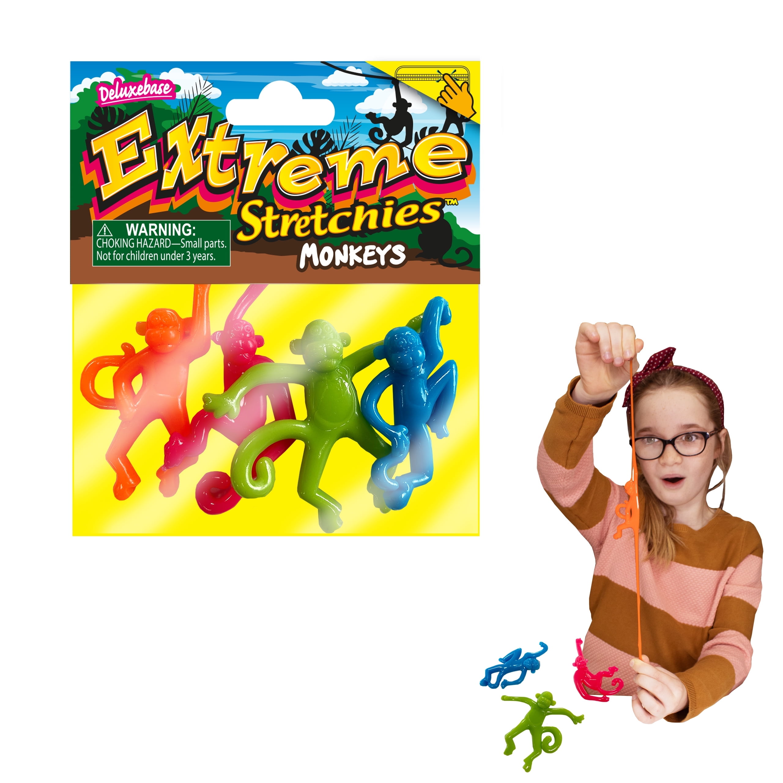 Extreme Stretchies – Monkey from Deluxebase, Pack of 4 Stretchy Zoo ...