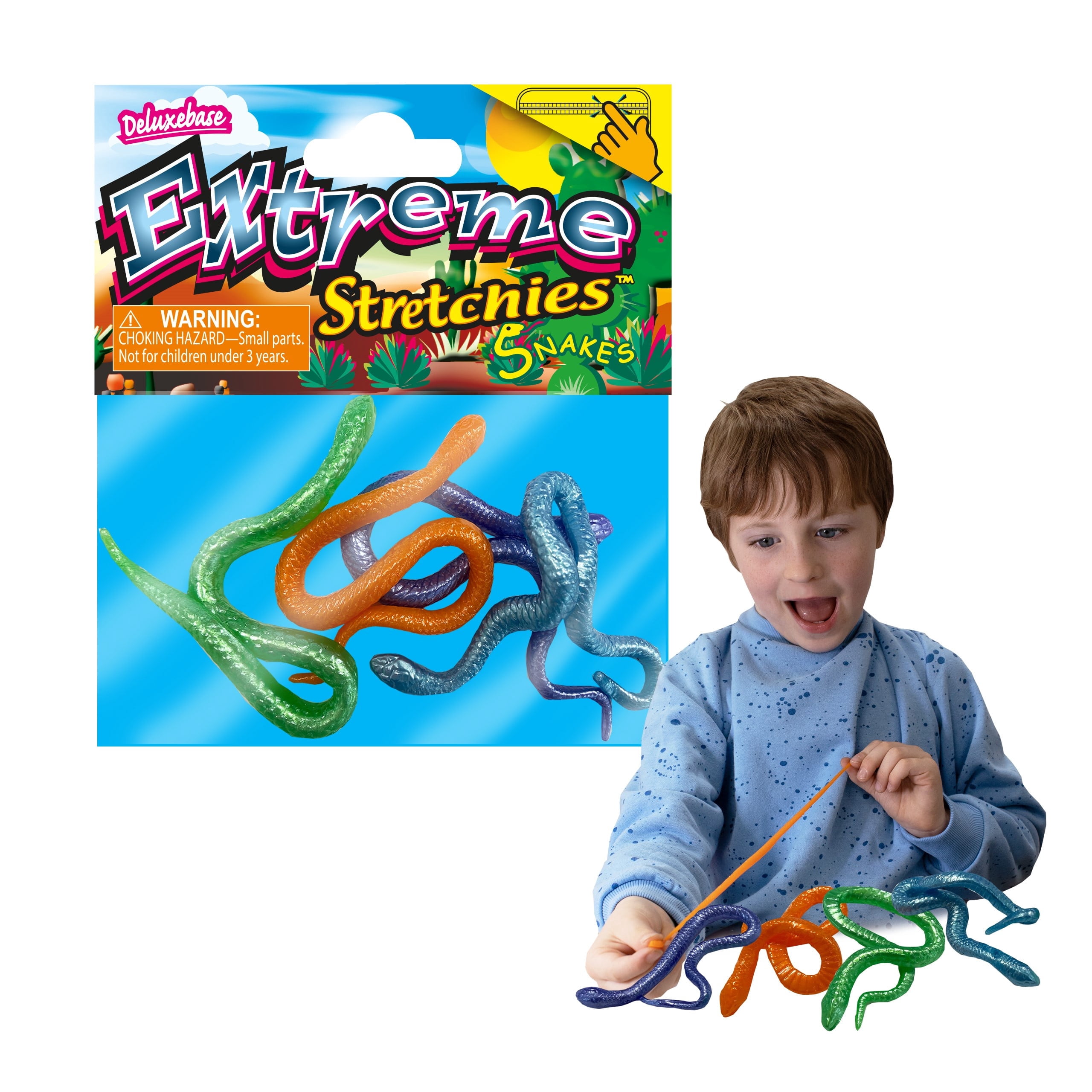 Deluxebase Extreme Stretchies - Pack of 5 Stretchy Snake Toys, Ideal ...