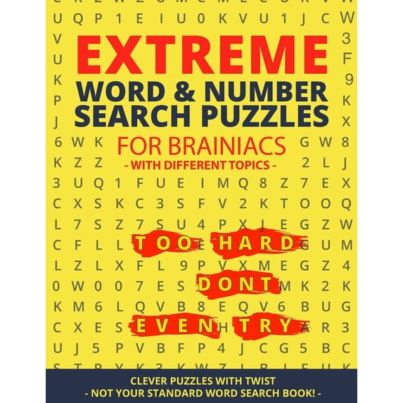 Extreme Word Search & Number Search Puzzles for Brainiacs - NOT your ...