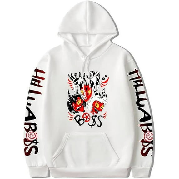 Extremely Evil Boss Graphic Print Hoodie, Oversized Pullover Sweatshirt ...