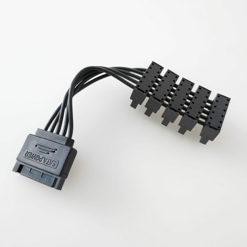 Extremely Short PC Desktop Computer ATX SATA Power Supply Cable 1 to 5 ...