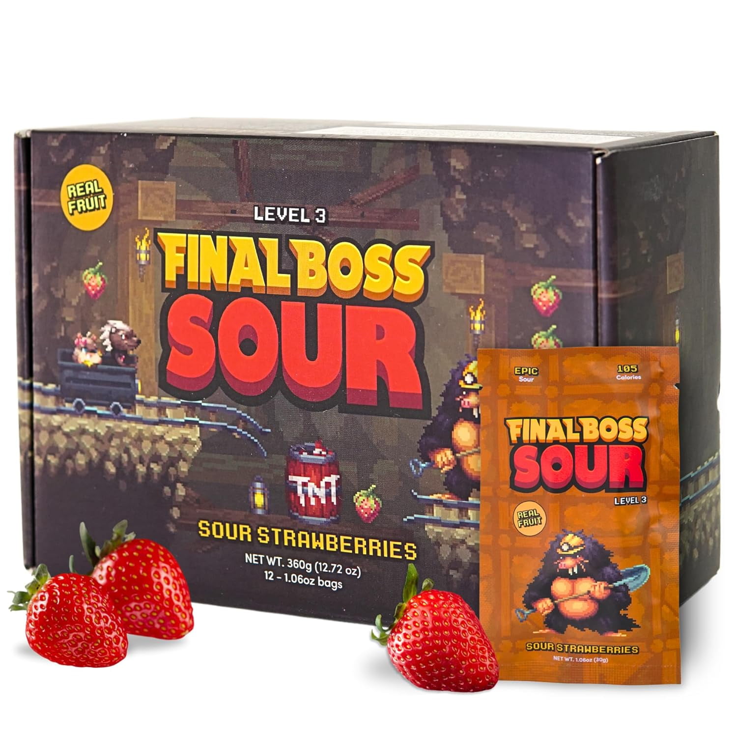 Extremely Super Sour Candy, Natural Chewy Strawberry Gummies Made With ...