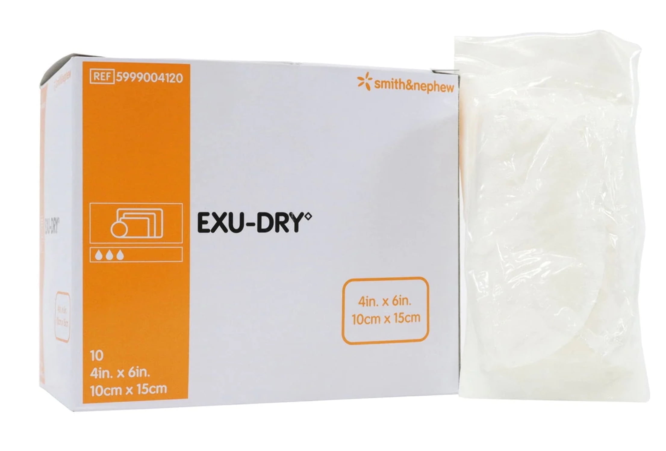 Smith & Nephew Exu Dry Non-Adherent Wound Dressing, 4" X 6", Full ...