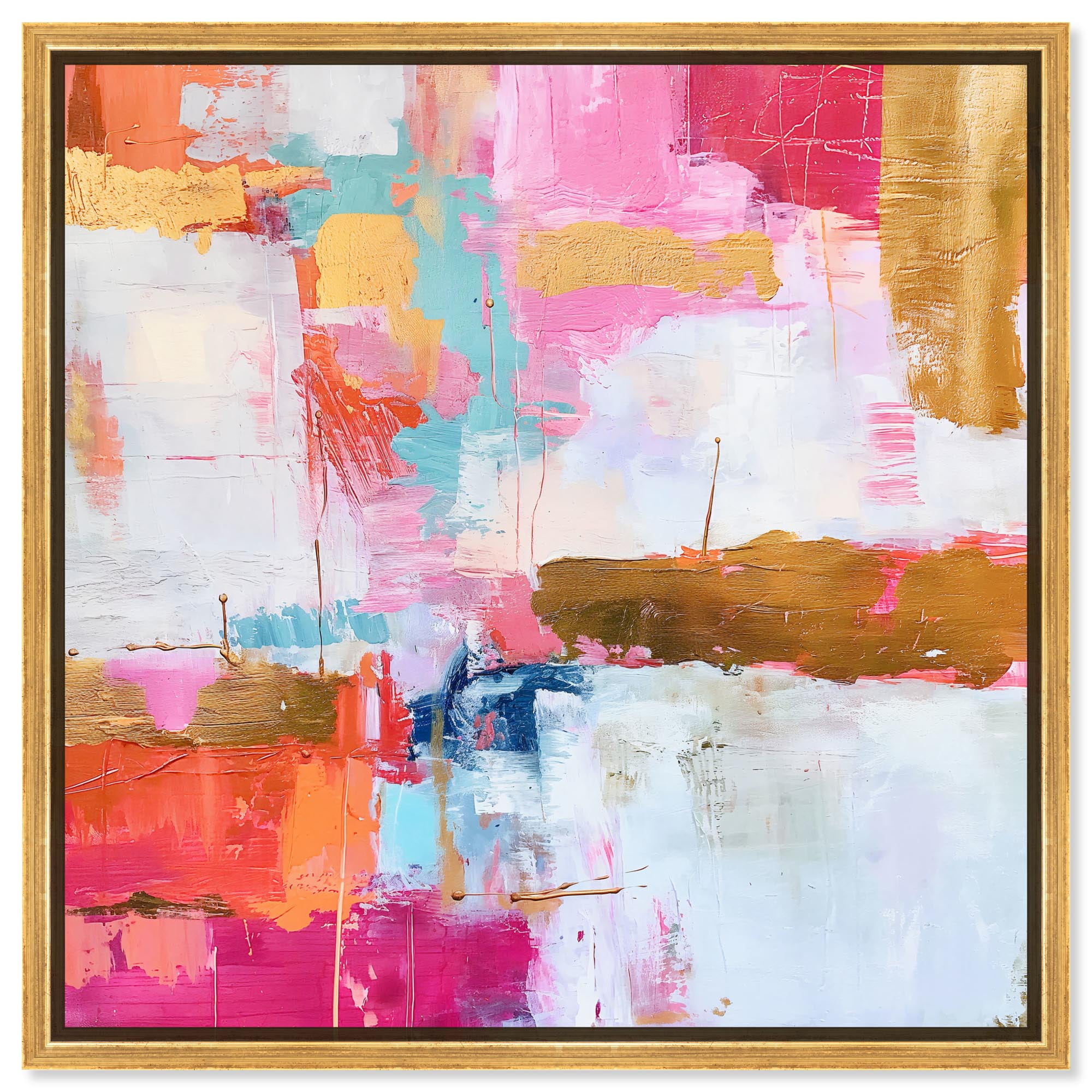 Exuberant Hues II Canvas Colorful Spring Art by Art Remedy, Gold Frame ...
