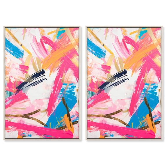 Exuberant Language Canvas Print Modern Abstract Art Set by Art Remedy ...
