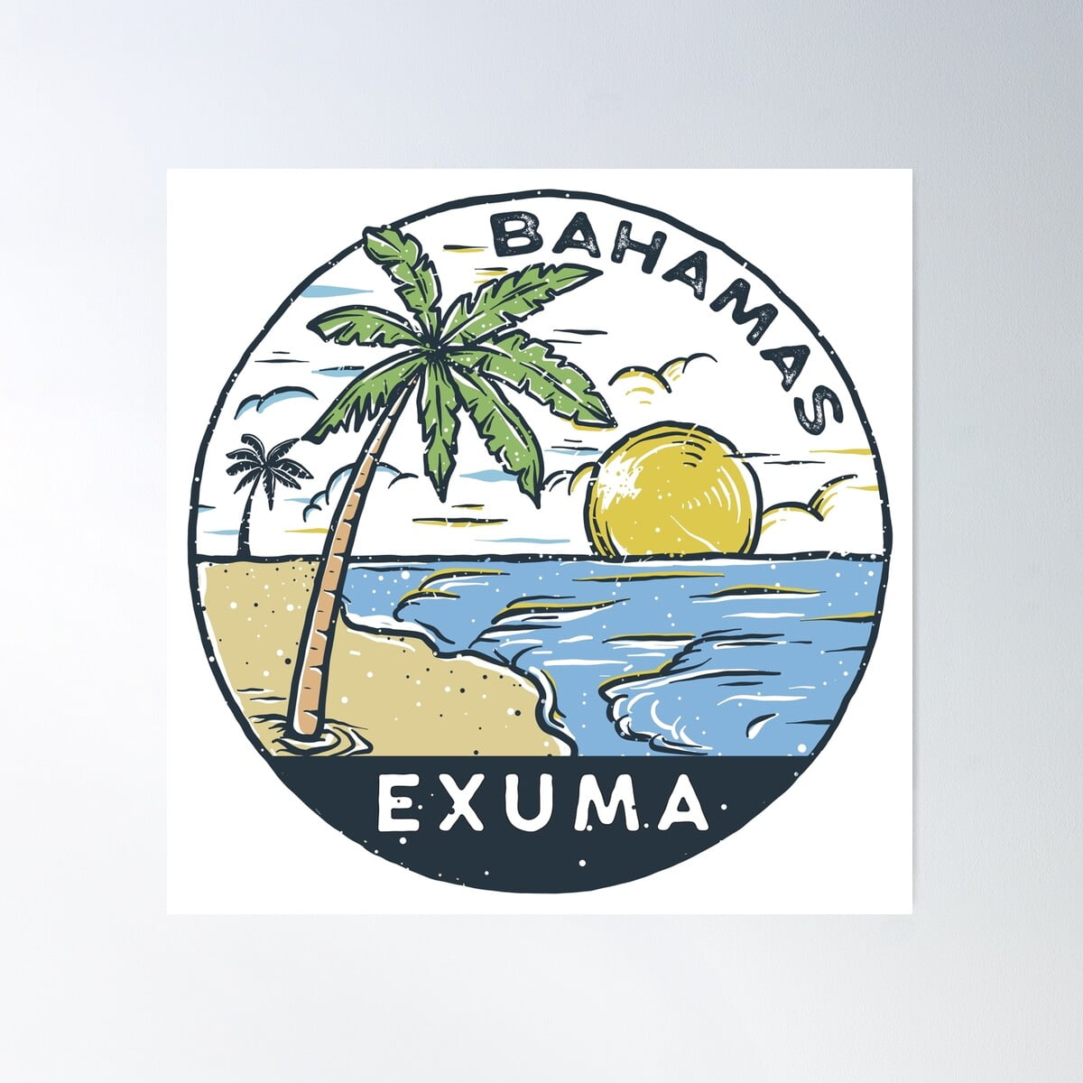 Exuma Bahamas Vintage Poster Wall Art, Modern Wall Decor For Living ...