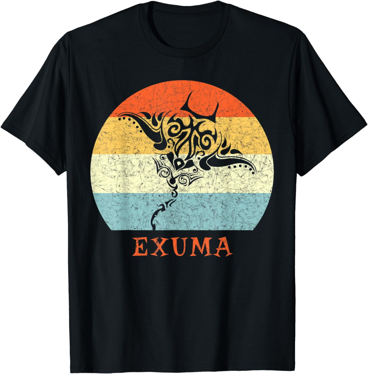 Exuma, Bahamas Vintage Retro Tribal Stingray Vacation T-Shirt - Walmart.com