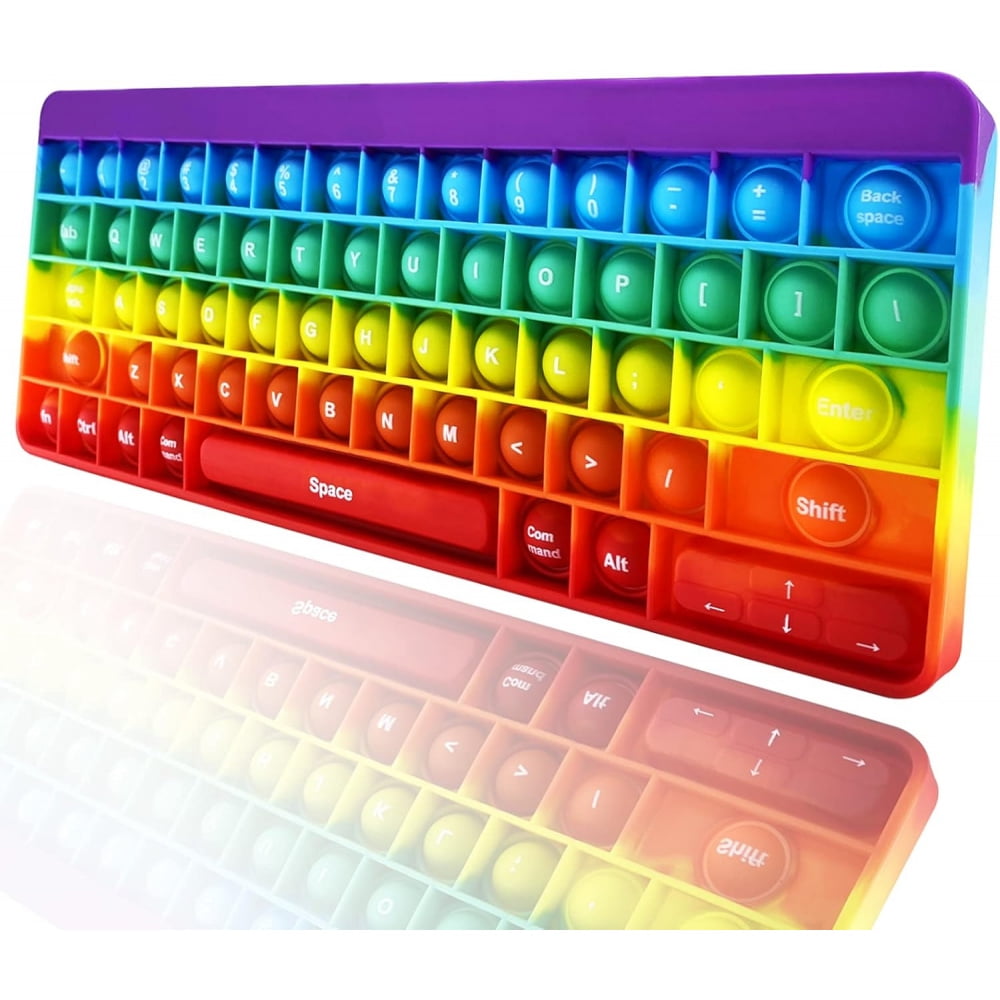 Exun Push Pops Bubble Fidget Sensory Toys Rainbow Popping Silicone Game ...