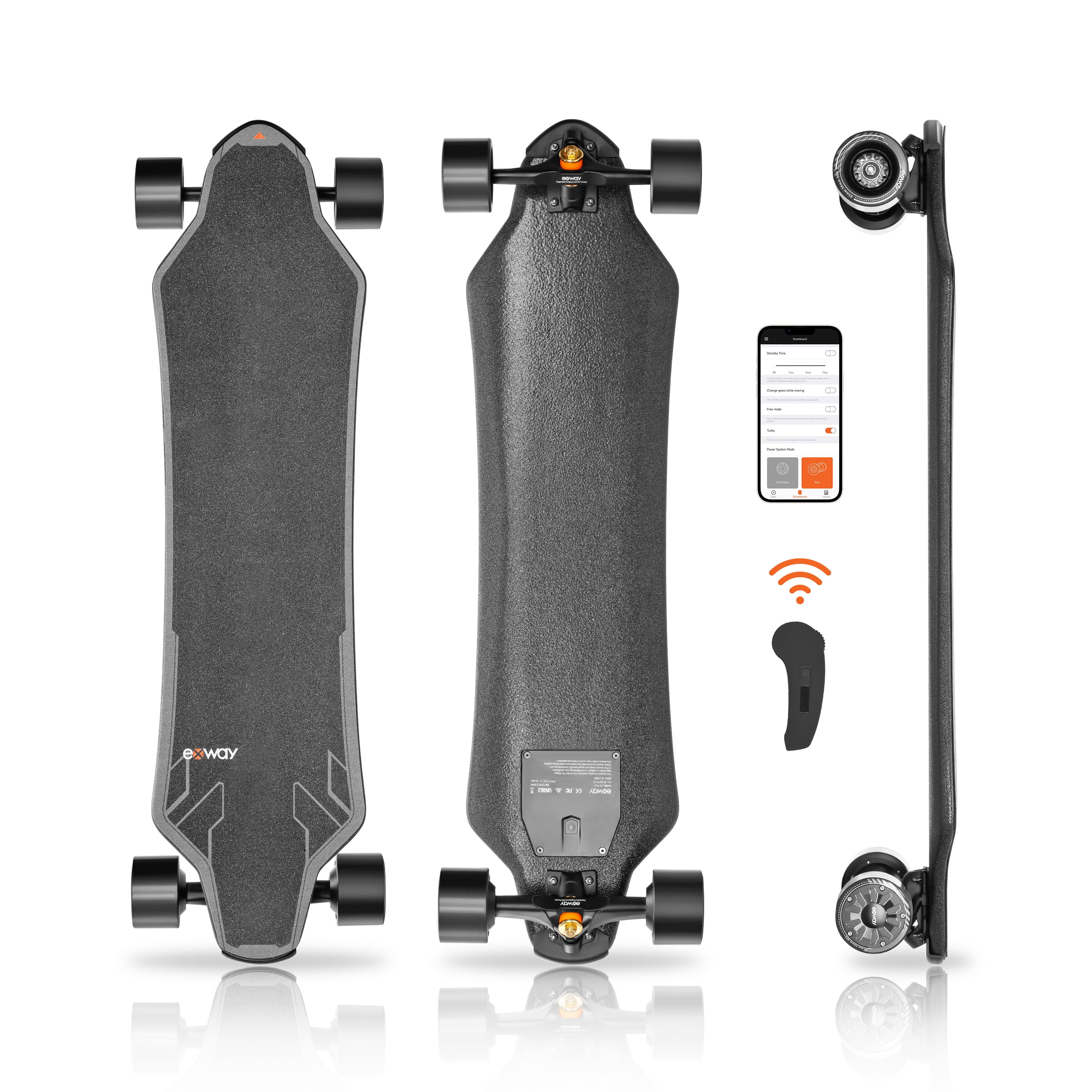 Exway X1 Max Power Motorized Electric Longboard, 28mph Speed, 18mile ...