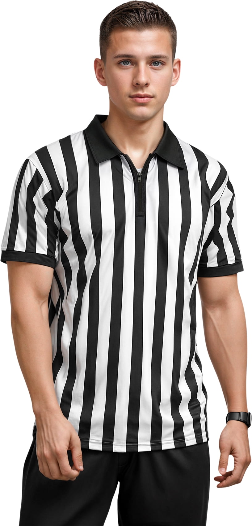 Exxact Official Black and White Striped Referee Shirt/Jersey with ...