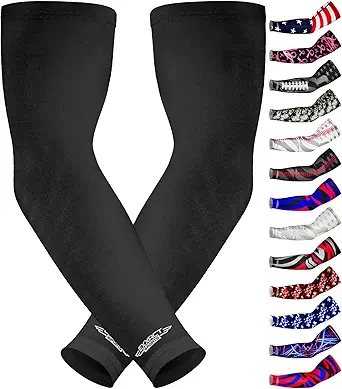 Exxact Sports 1 Pair Compression Arm Sleeves for Men Women, Breathable ...