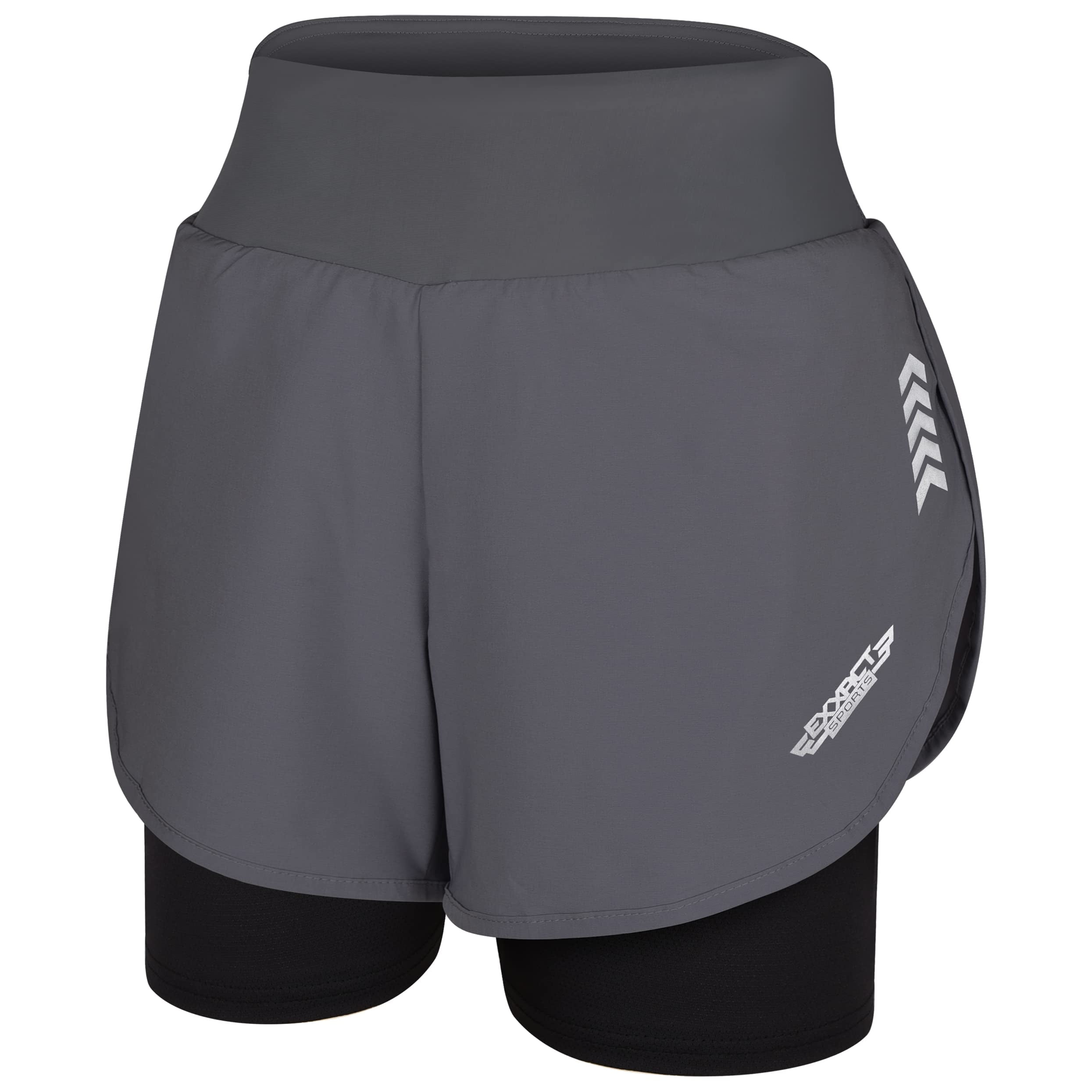 Exxact Sports 2 in 1 Shorts Women - Athletic Shorts with Spandex ...