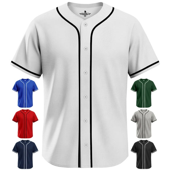 Exxact Sports Blank Baseball Jersey Men, Full Button Down Plain ...