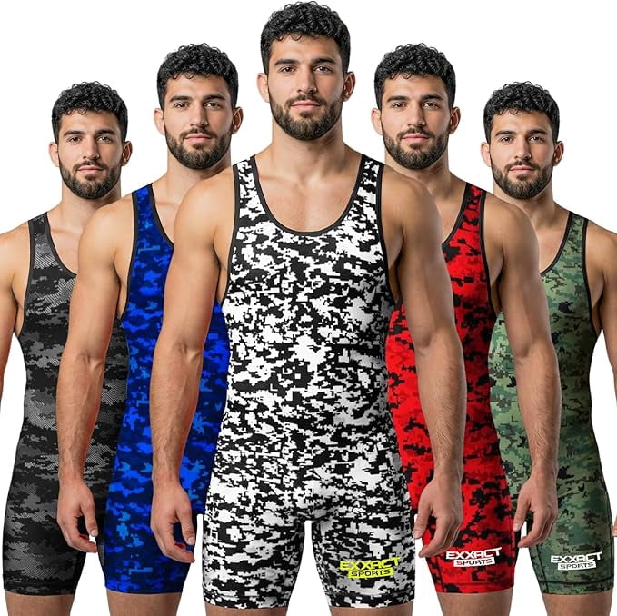 Exxact Sports Digital Camouflage Men's Wrestling Singlet, High ...
