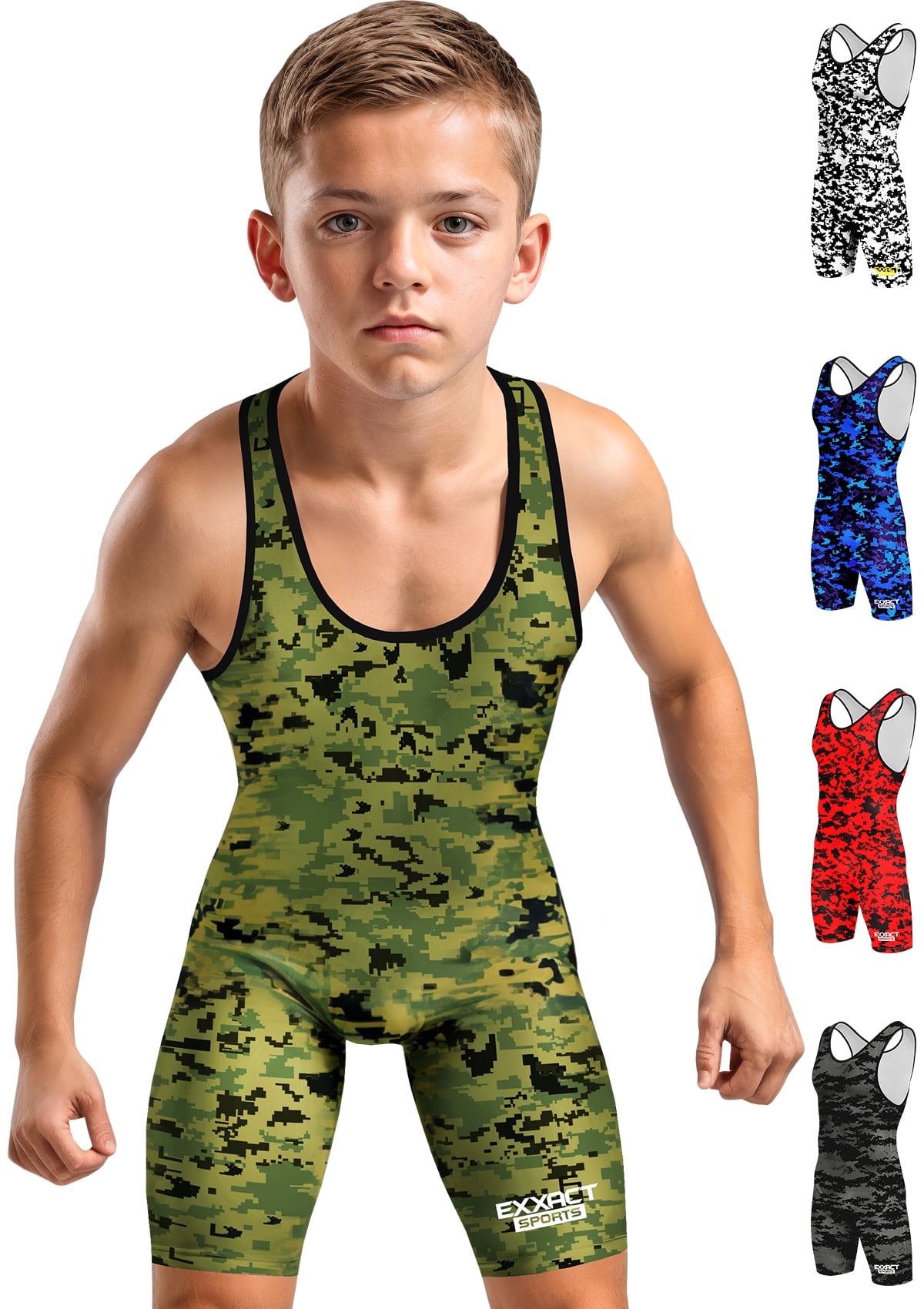 Exxact Sports Digital Camouflage Youth Wrestling Singlet For Boys ...