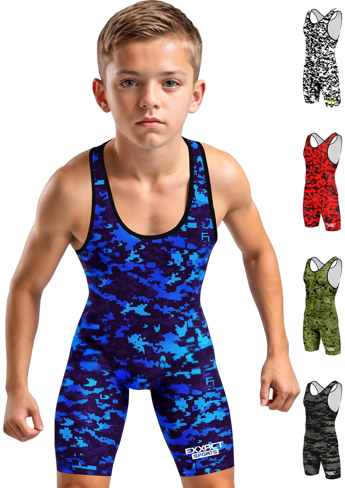 Exxact Sports Digital Camouflage Youth Wrestling Singlet For Boys ...