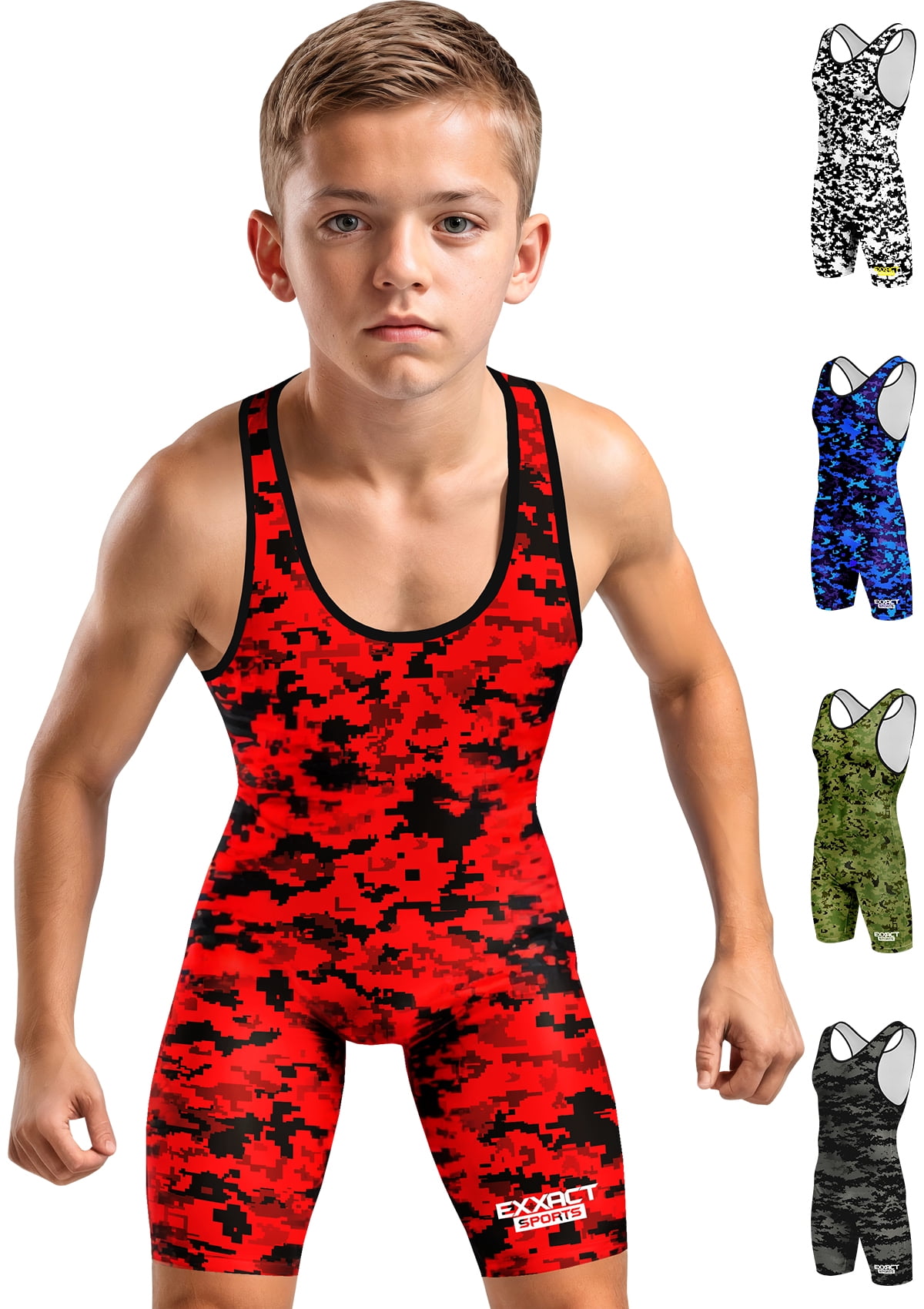 Exxact Sports Digital Camouflage Youth Wrestling Singlet For Boys ...