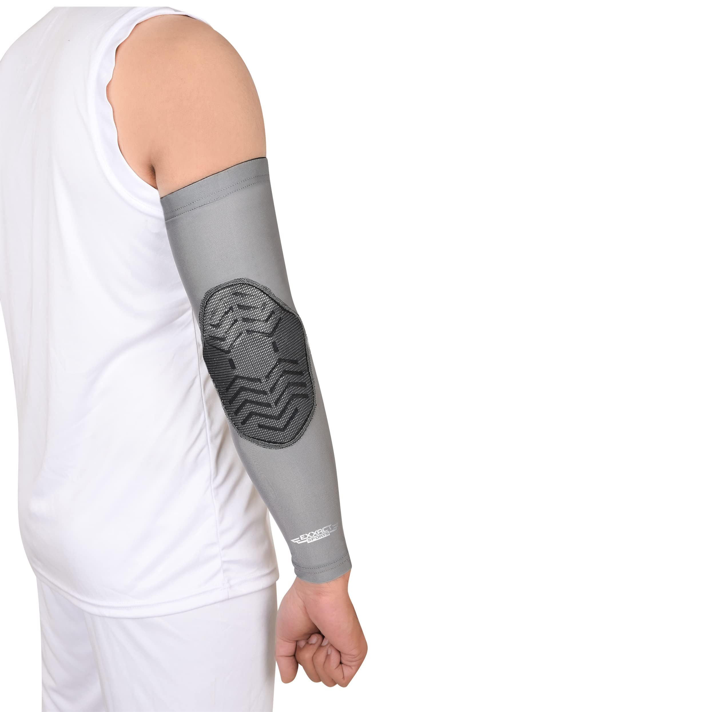 Exxact Sports Elbow Pad Arm Compression Sleeve - Padded Elbow Sleeve for Men, Volleyball Elbow ...