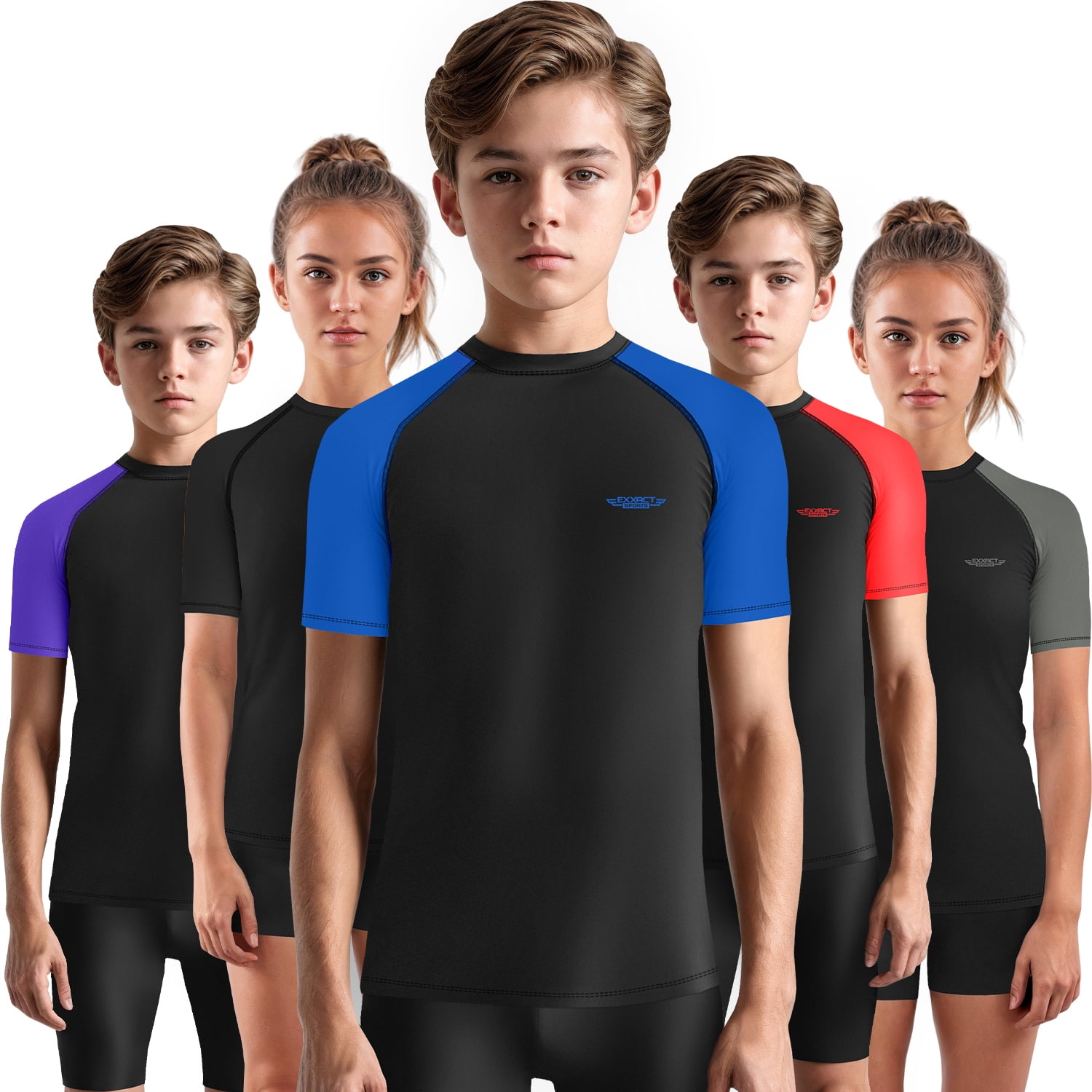 Exxact Sports Kids BJJ Rash Guard Short Sleeve, Ranked No Gi Jiu Jitsu ...