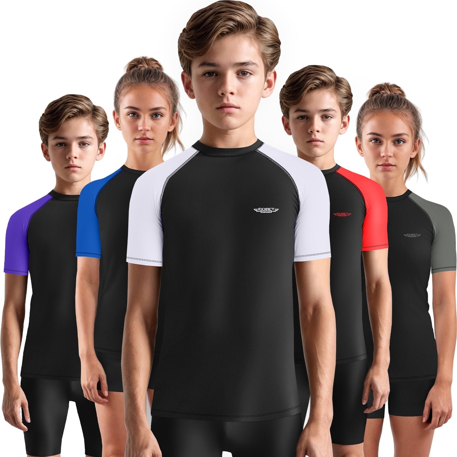 Exxact Sports Kids BJJ Rash Guard Short Sleeve, Ranked No Gi Jiu Jitsu ...