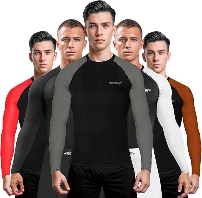 Exxact Sports Men’s BJJ Rash Guard Long Sleeve, IBJJF Ranked No Gi Jiu ...