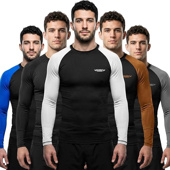 Exxact Sports Men’s BJJ Rash Guard Long Sleeve, IBJJF Ranked No Gi Jiu ...